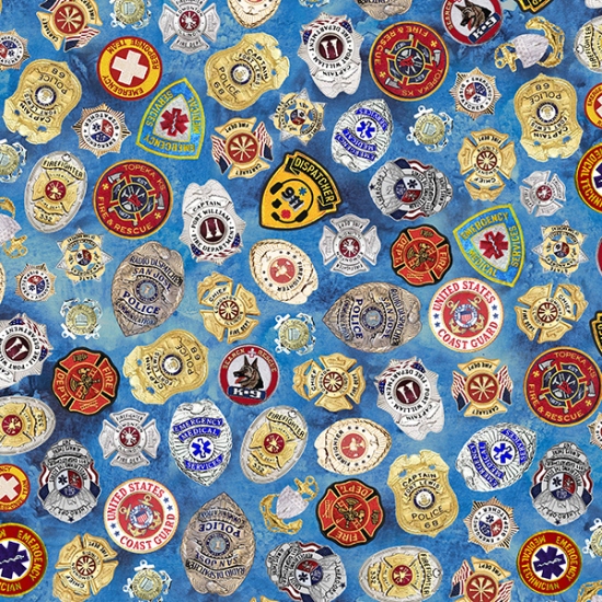 U5143-7-Blue , First Responders , Hoffman California Fabric