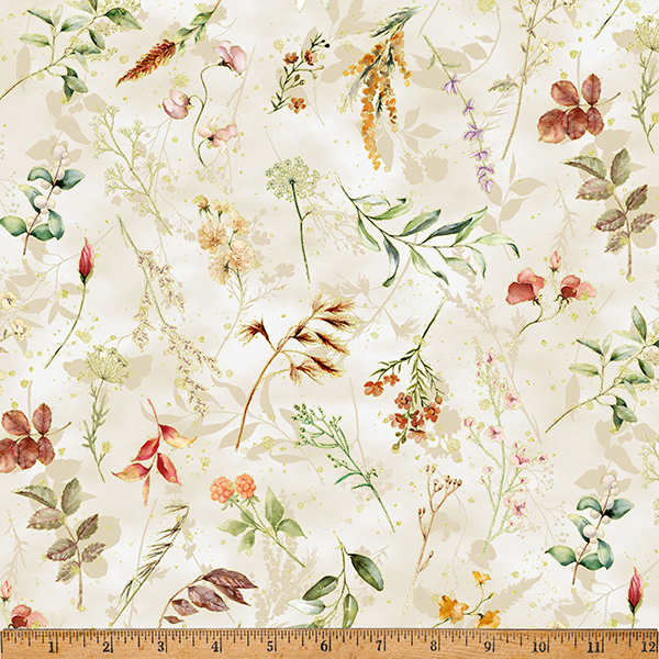 X5544-20-Natural , Harvest Bouquet , Hoffman California Fabric