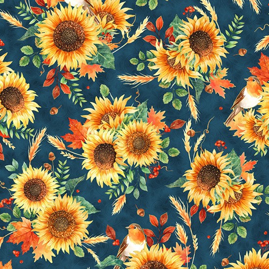 U4984-19G-Navy-Gold , Fall for Autumn , Hoffman California Fabric